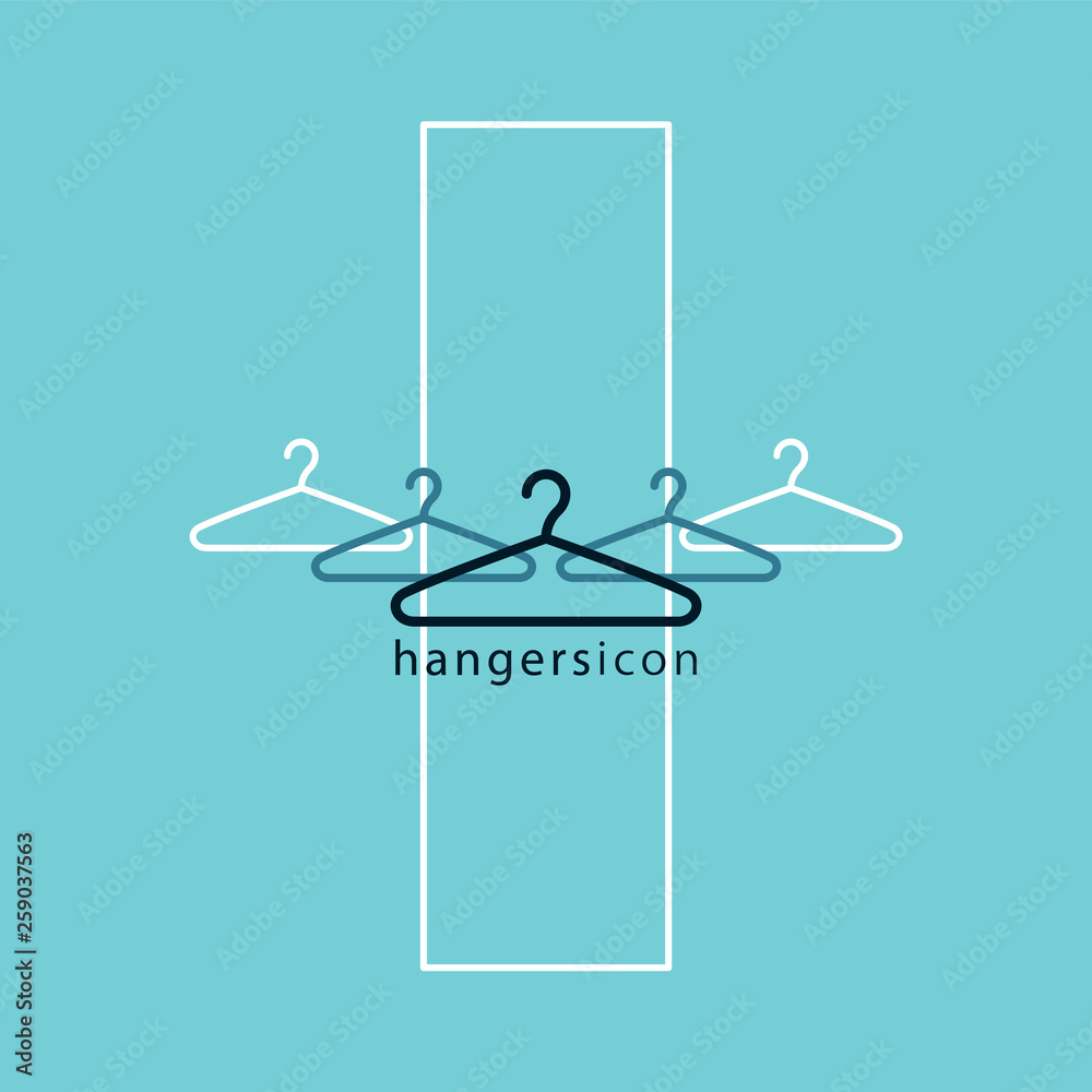 Coat Hanger. Line style hanger icon. Sign, symbol, label for clothing ...