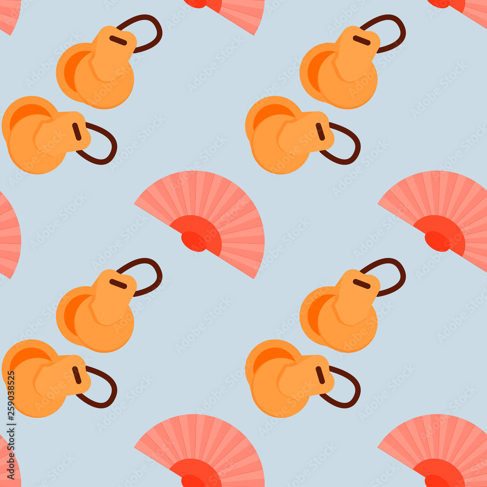 Seamless pattern with castanets. Traditional symbols of Spain. Spain ...