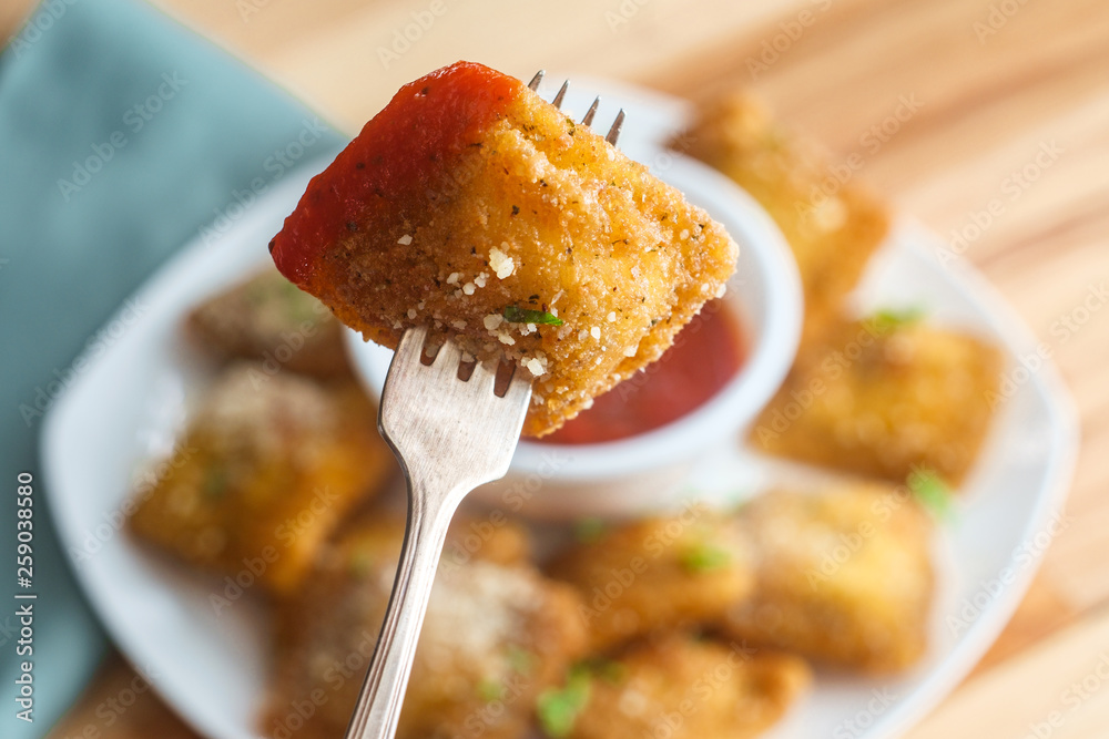 Breaded Fried Toasted Ravioli Stock Photo | Adobe Stock