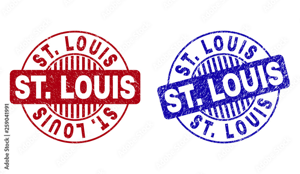 Vecteur Stock Grunge ST. LOUIS round stamp seals isolated on a white ...
