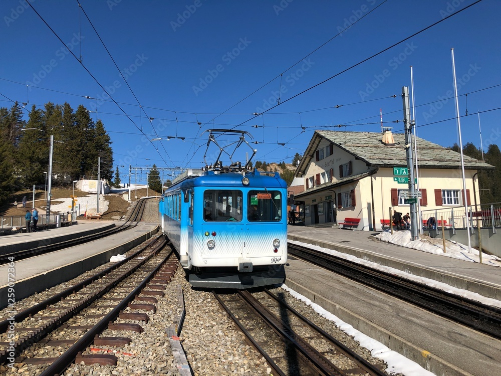 Rigi Mountain railways or Rigi Bergbahnen (First cogwheel railway in ...
