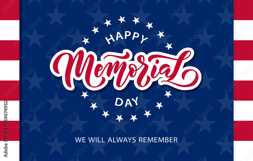 Memorial Day. We will always remember. Vector illustration Hand drawn ...