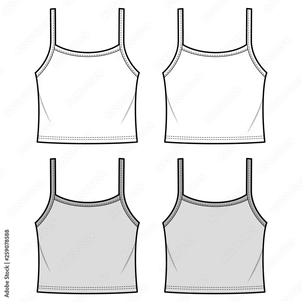 TANK TOP fashion flat sketch templatee Stock Vector | Adobe Stock