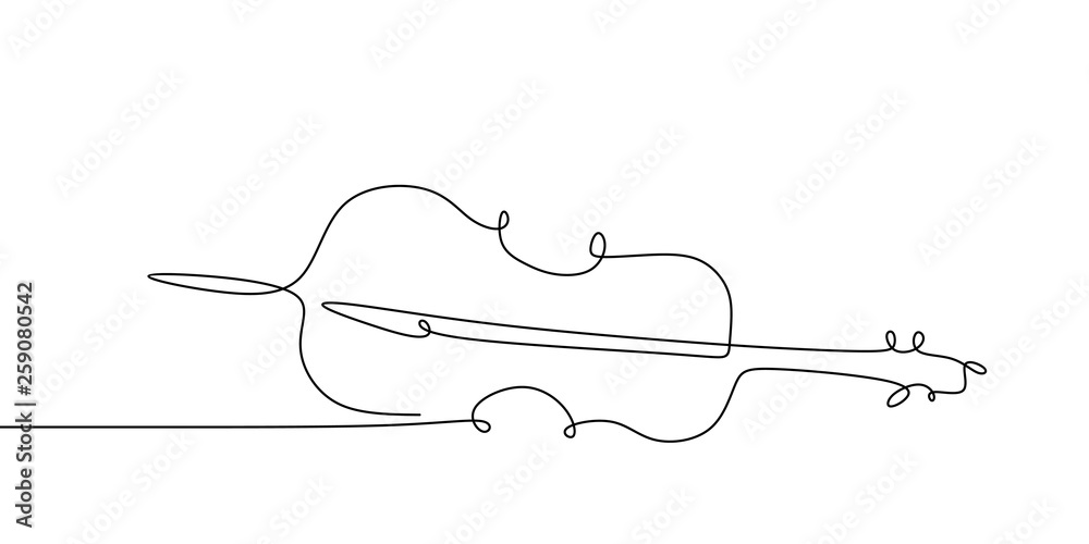 continuous line drawing of a classical musical instrument. Stock Vector ...