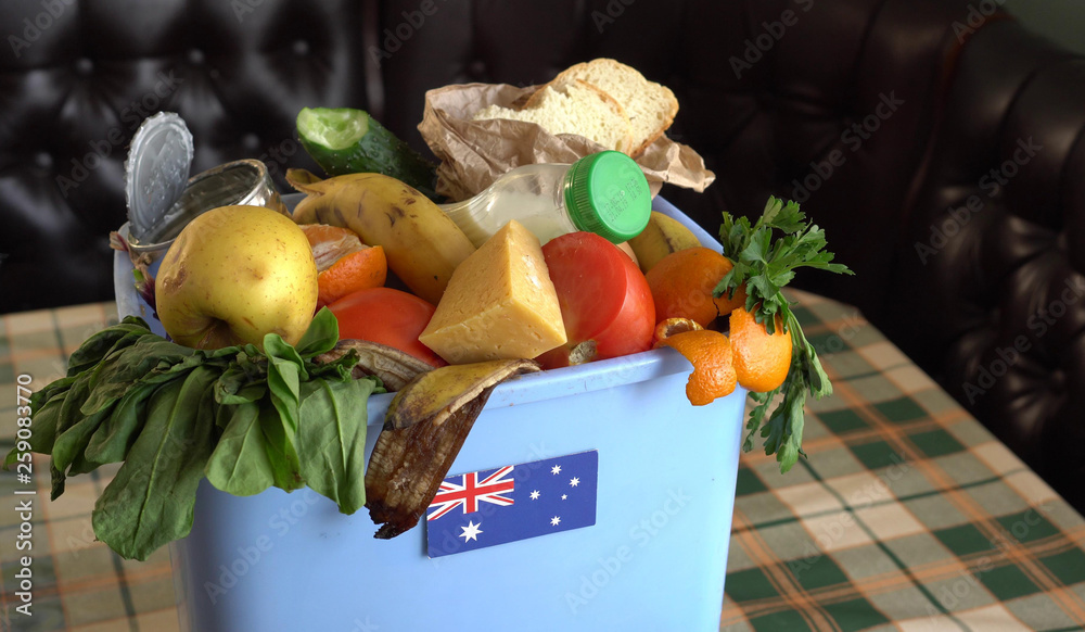 Food waste in Trash Can. The problem of food waste in Australia ...