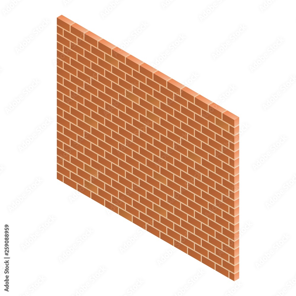 Brick wall icon. Isometric of brick wall vector icon for web design ...