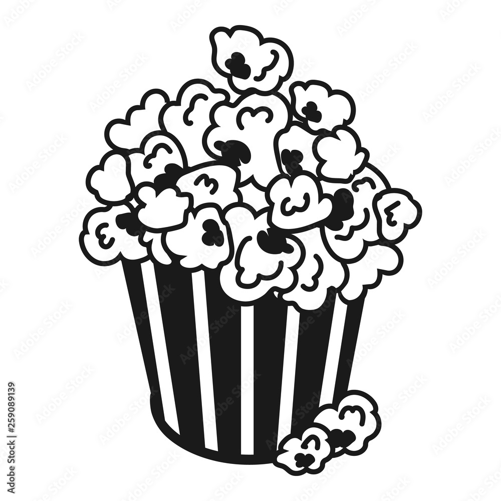 Popcorn box icon. Simple illustration of popcorn box vector icon for ...