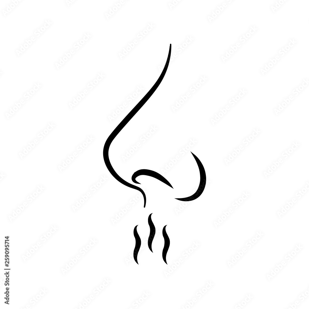 Smell sense vector icon isolated on white background Stock Vector ...