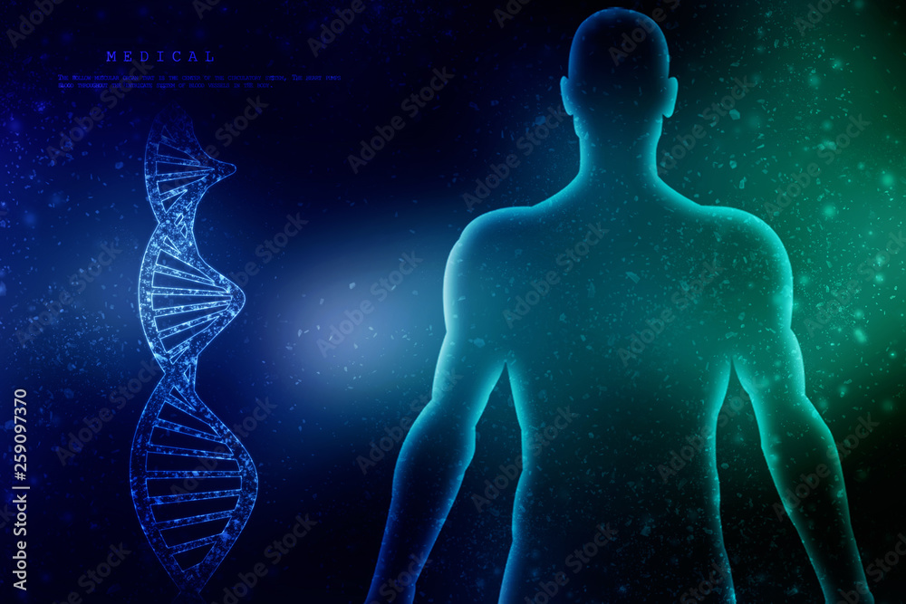 2d render of dna structure, abstract background Stock Illustration ...
