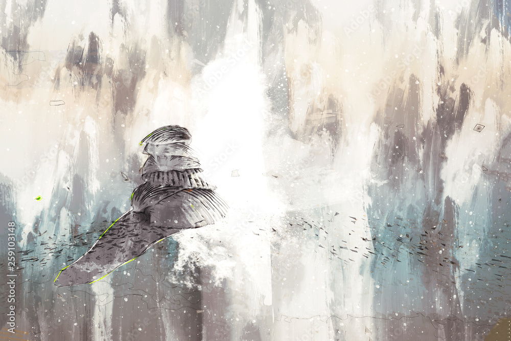 Digital painting of sea beach by brushed texture, sea shells on sand ...