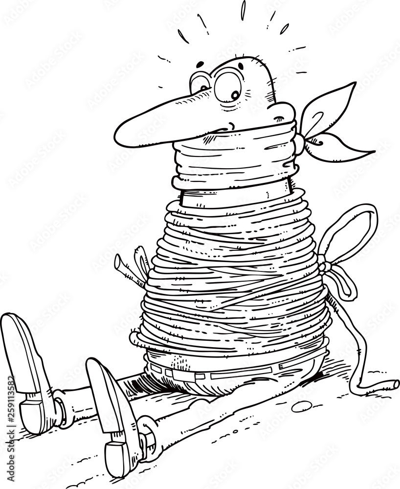 a rope-bound man Stock Vector | Adobe Stock