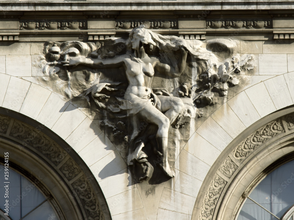 Reliefs, symbols, architectural decorations of ancient buildings Stock ...