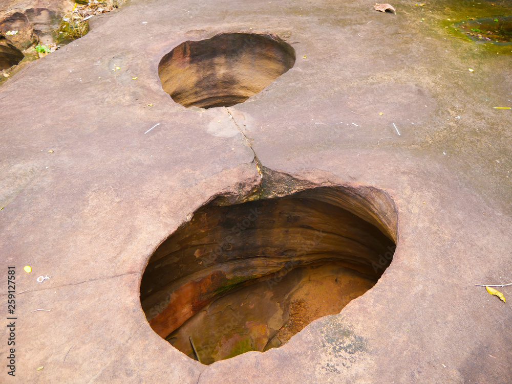 Amazing stone hole the hole is like a pot, is a natural hole.The hole ...