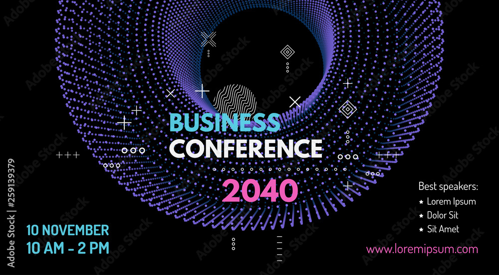 3D grid design. Business event invitation template. Can be used for ...