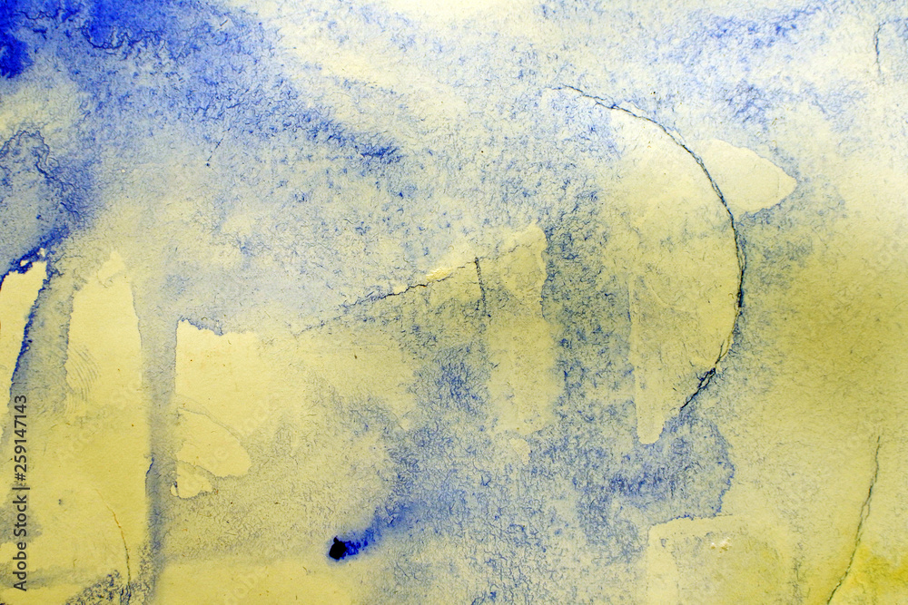 texture of paint on rough paper. blue spots on paper. paint stains ...