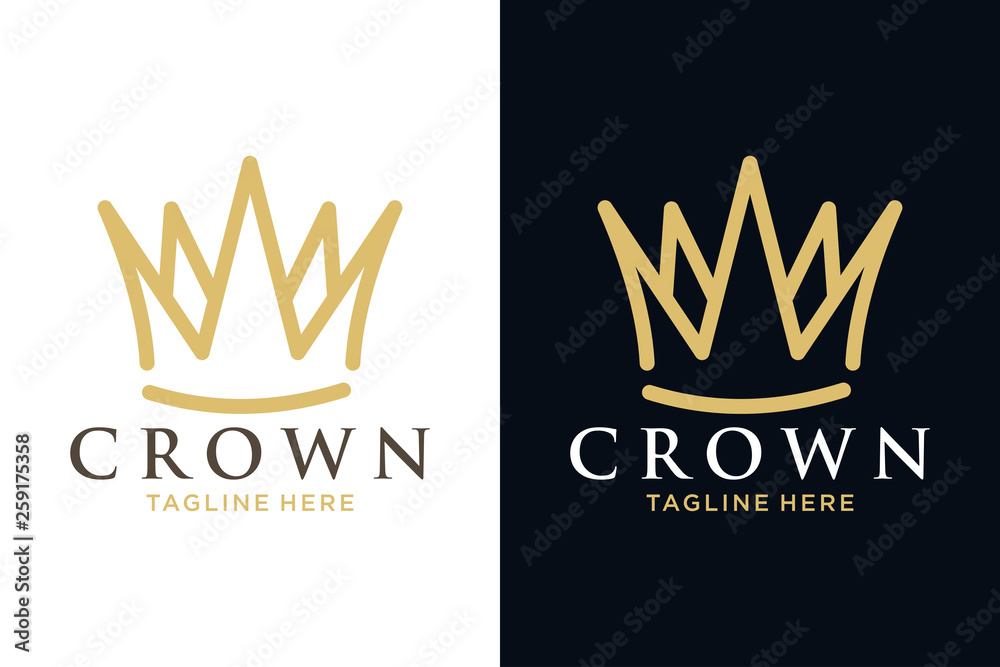 Geometric Vintage Creative Crown abstract Logo design vector template ...