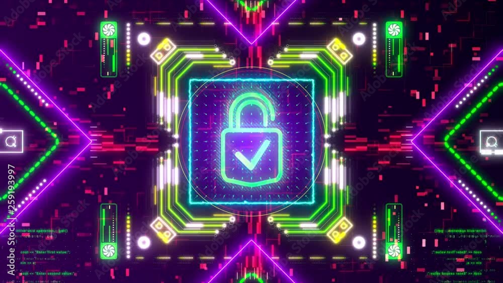 Cyber Security Computer Protection And Internet Safety Symbol On