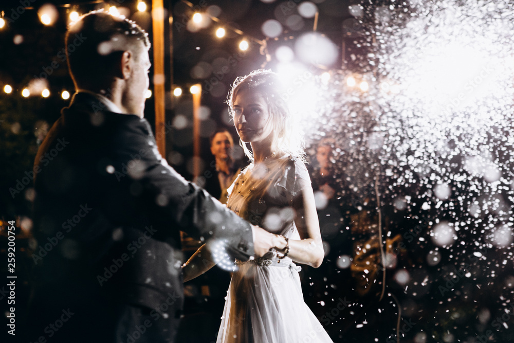Beautiful wedding couple dancing Stock Photo | Adobe Stock