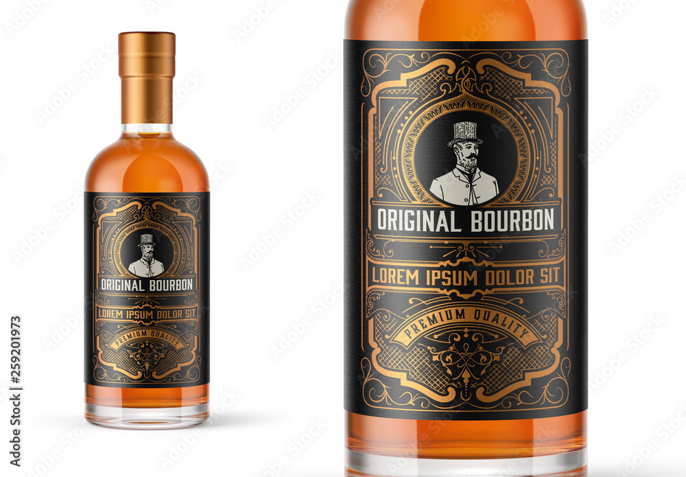 Vintage Bourbon Label Layout Stock Template | Adobe Stock