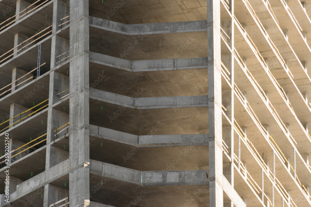 wall with window openings in a multi-storey high-rise residential ...