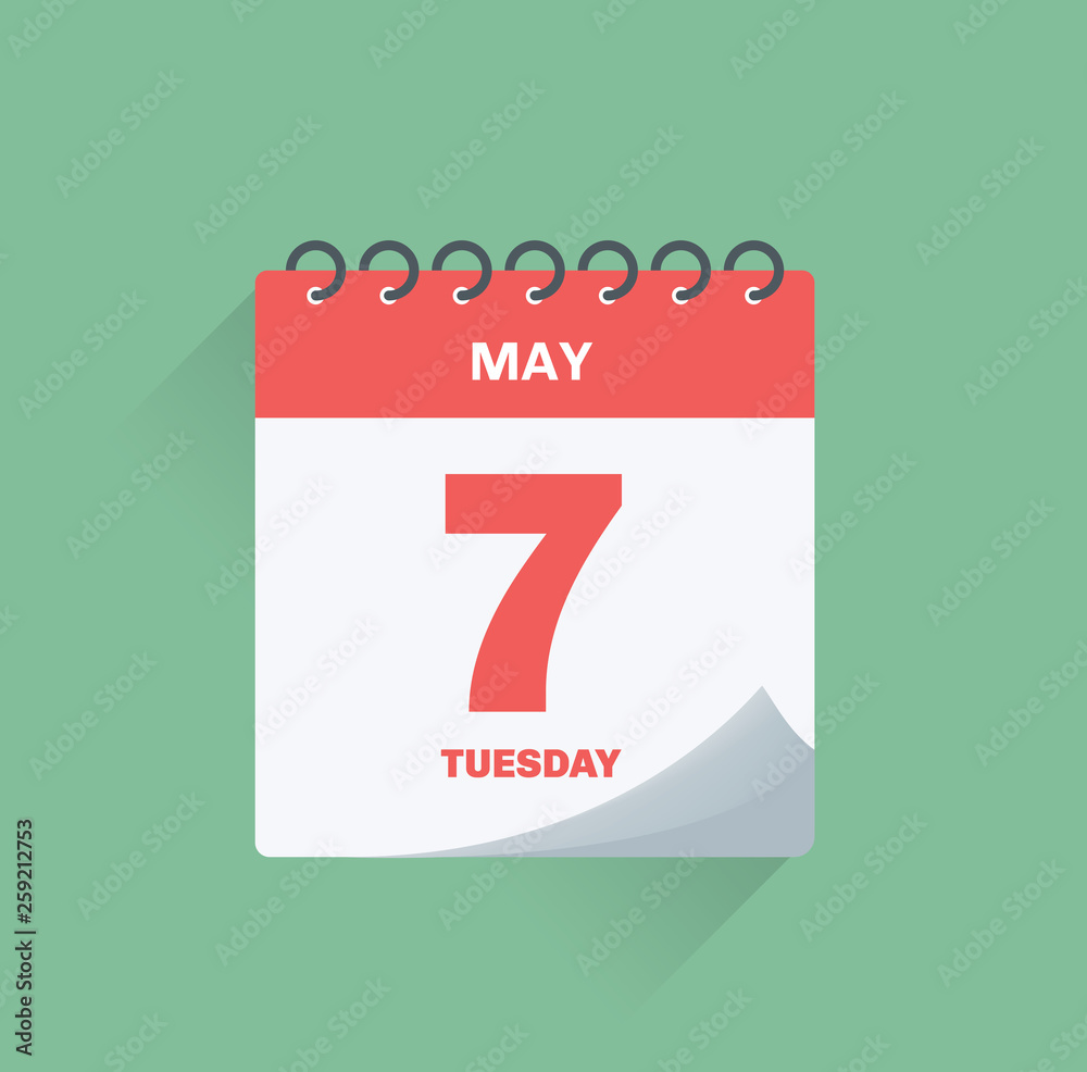 Day calendar with date May 7. Stock Vector | Adobe Stock