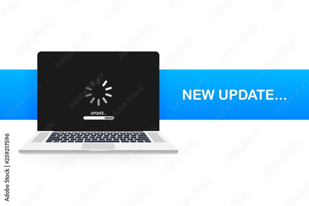 Vetor do Stock: System software update, data update or synchronize with ...