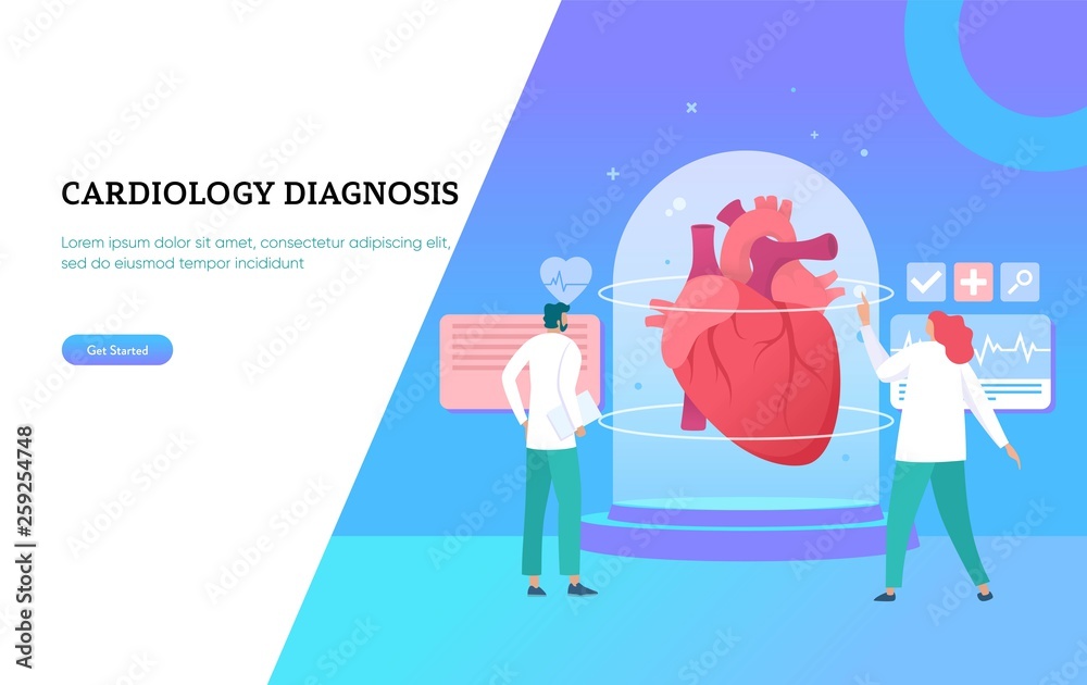 Heart health medical diagnosis, online healthcare, digital cardiology ...