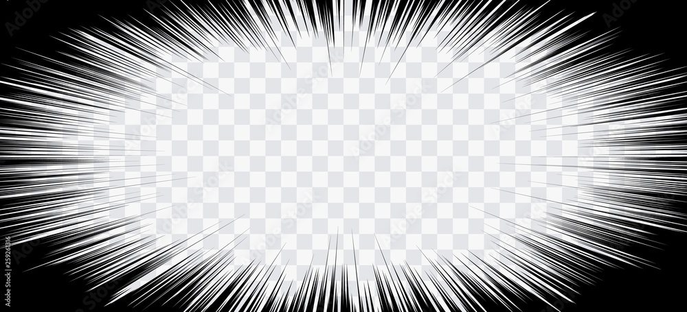 Comic book action lines. Speed lines Manga frame Stock Vector | Adobe Stock