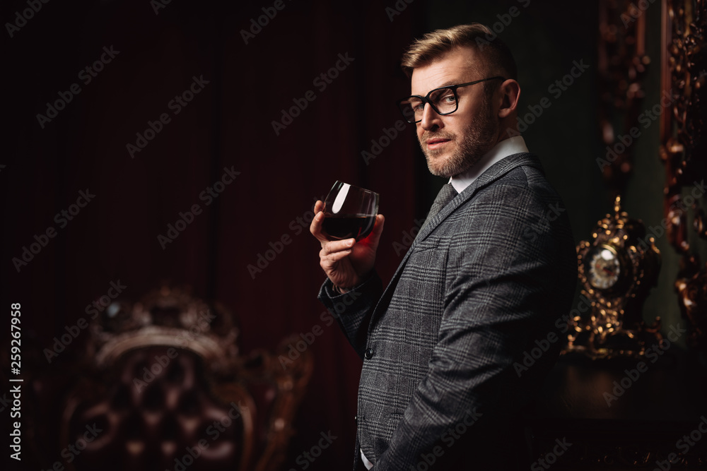 man drinking wine Stock Photo | Adobe Stock