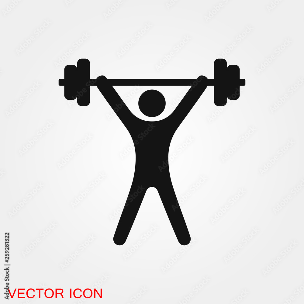 Weightlifter icon vector sign symbol for design Stock Vector | Adobe Stock