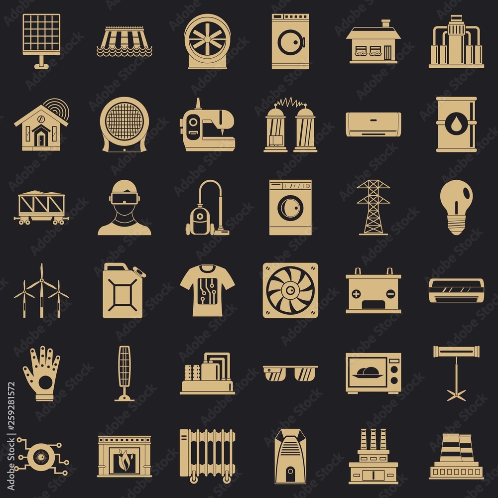 Electrical engineering icons set. Simple style of 36 electrical ...