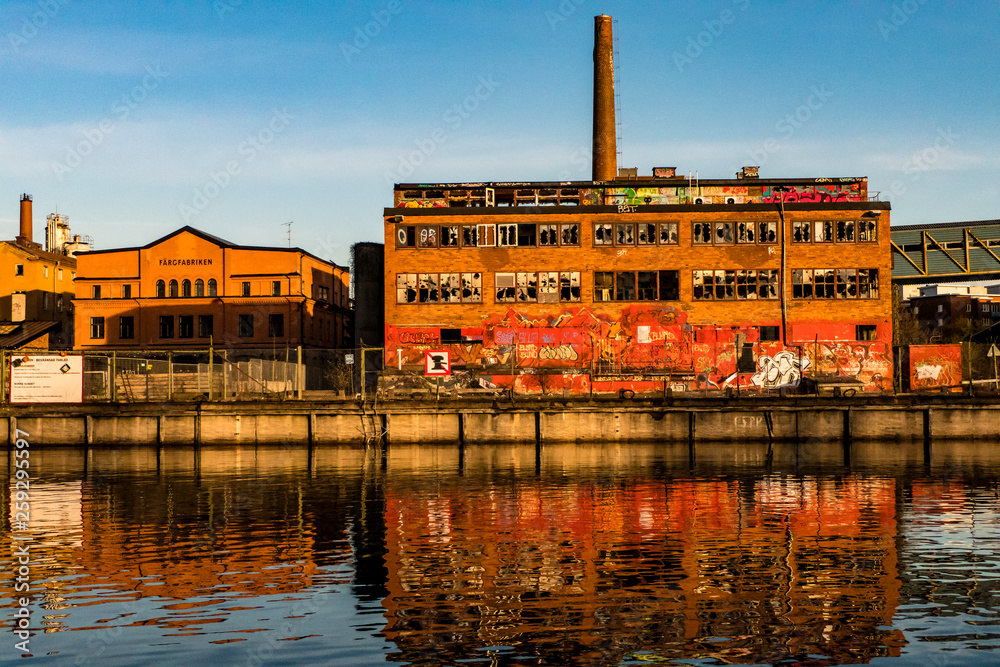 Stockholm, Sweden Neighborhood of Liljeholmen and Grondal, an old ...