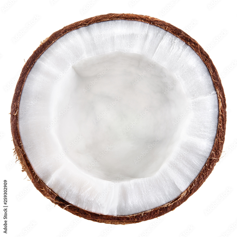 Coconut isolate top view. High quality white coconut slice texture ...