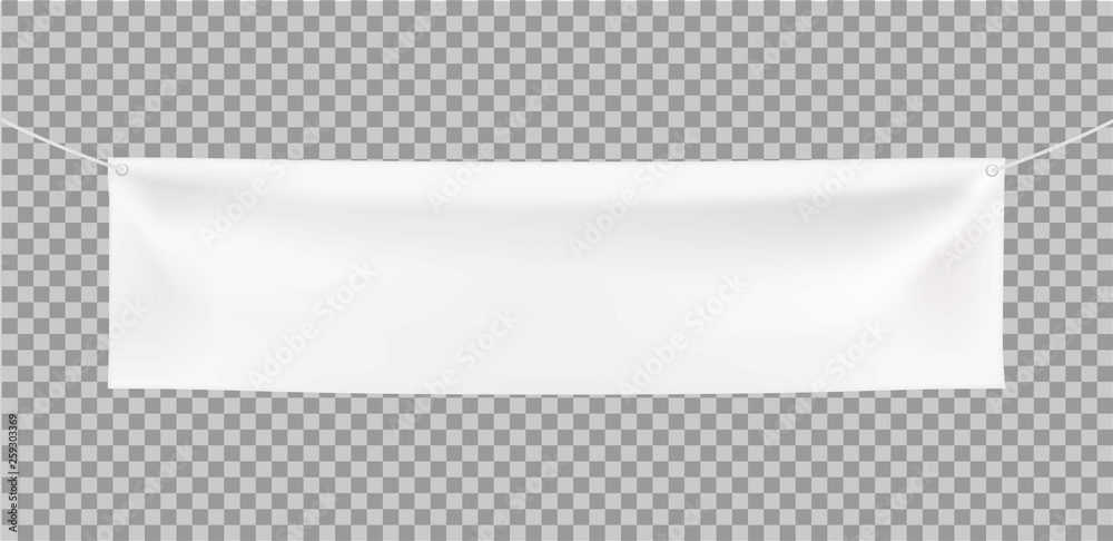3d vector realistic Empty Horizontal Banner with Corners Ropes on ...
