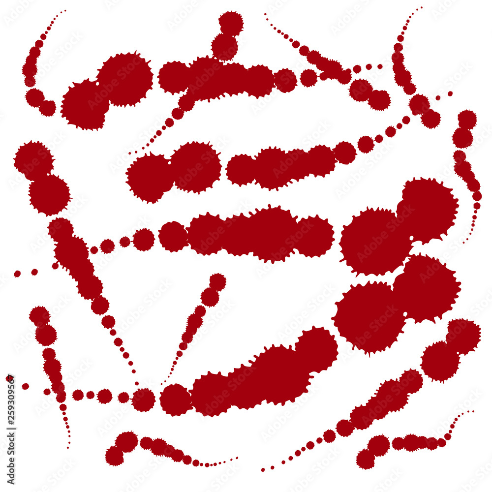 Bleed stains and blood splatter pattern. Horror dirty bloody drops ...