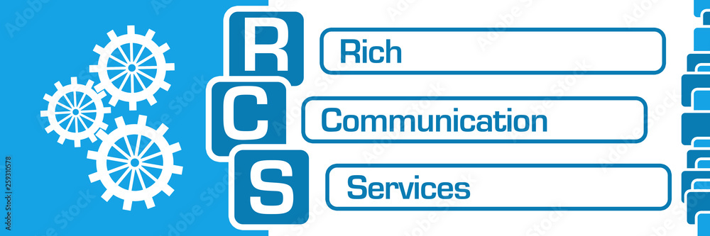 RCS - Rich Communication Services Blue Square Stripes Symbol Stock ...