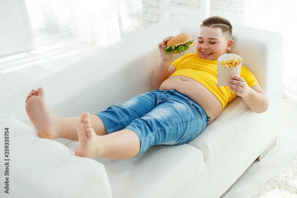 A child with overweight Stock Photo | Adobe Stock