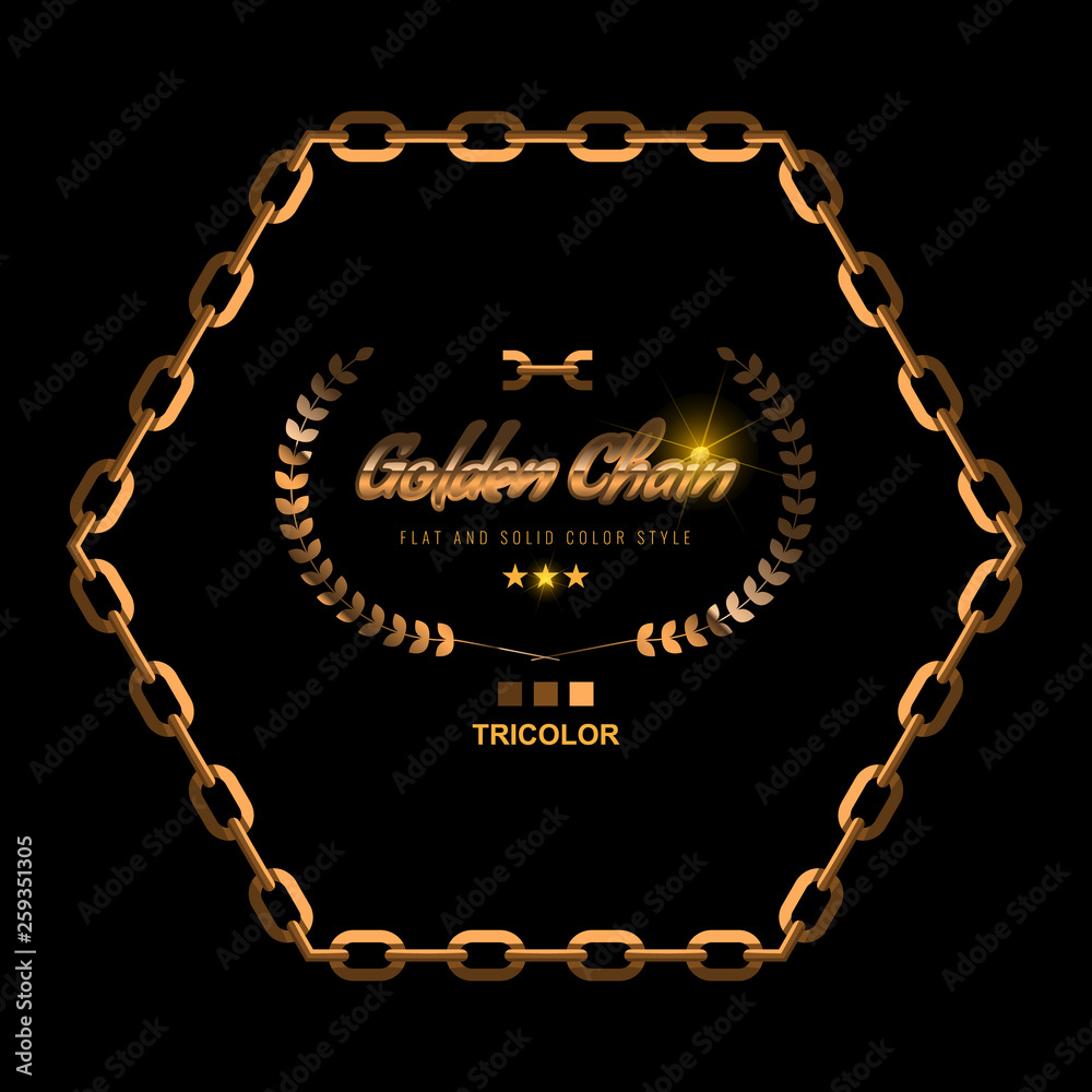 Golden Chain Border Frame. Border in gold color for Jewelry Design ...