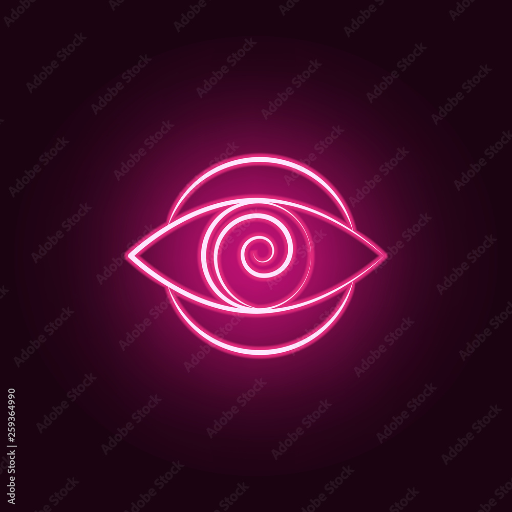 Hypnosis neon icon. Elements of Mad science set. Simple icon for ...
