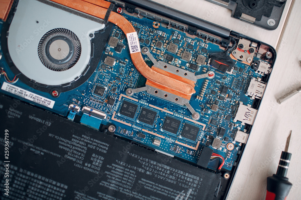 Disassembly and repair laptop. Service, replacement cooling system, fan ...