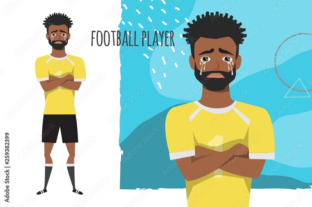 Crying Football Player Clipart