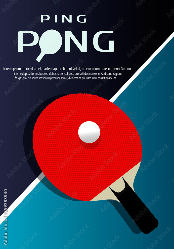 Ping pong Poster Template. Table and rackets for ping-pong. Vector ...