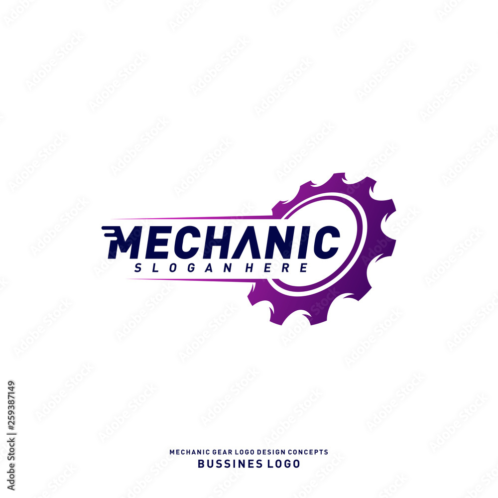 Gear Logo Design Concepts. Mechanical Gear Logo Template Vector. Icon ...