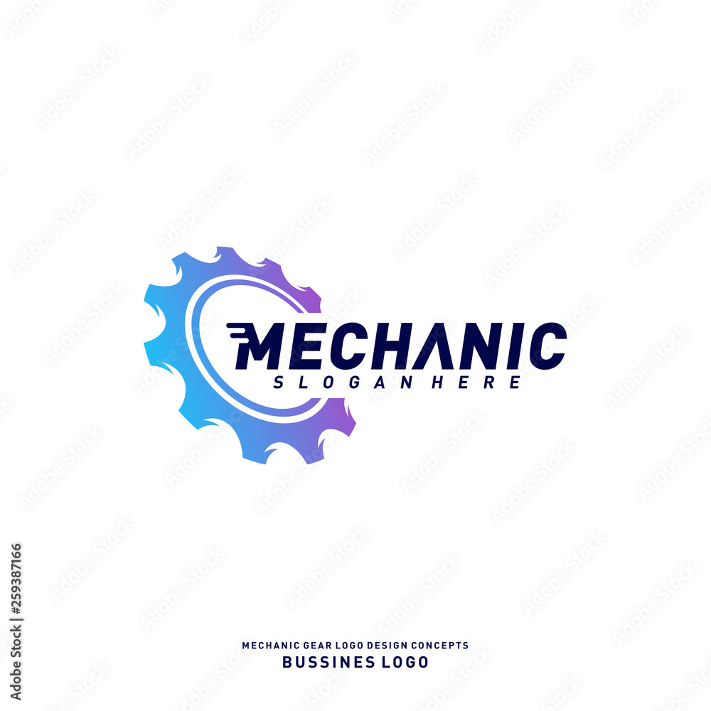 Gear Logo Design Concepts. Mechanical Gear Logo Template Vector. Icon ...