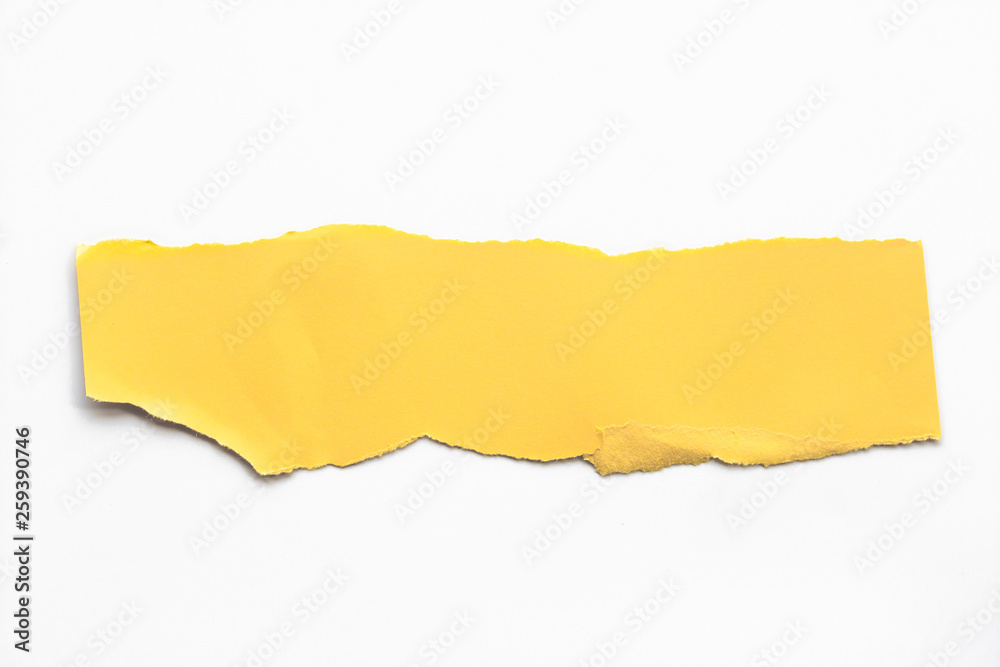 Yellow torn paper on white background. collection paper rip Stock Photo ...
