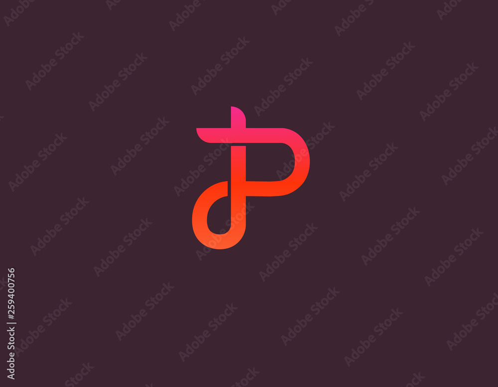 Logo bright geomeric icon letter P and snake pharmacy Stock Vector ...