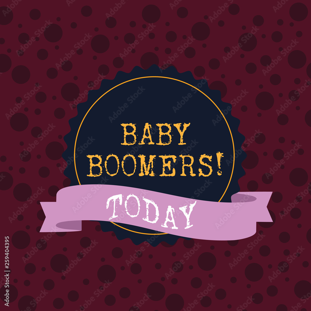 Conceptual hand writing showing Baby Boomers. Concept meaning ...