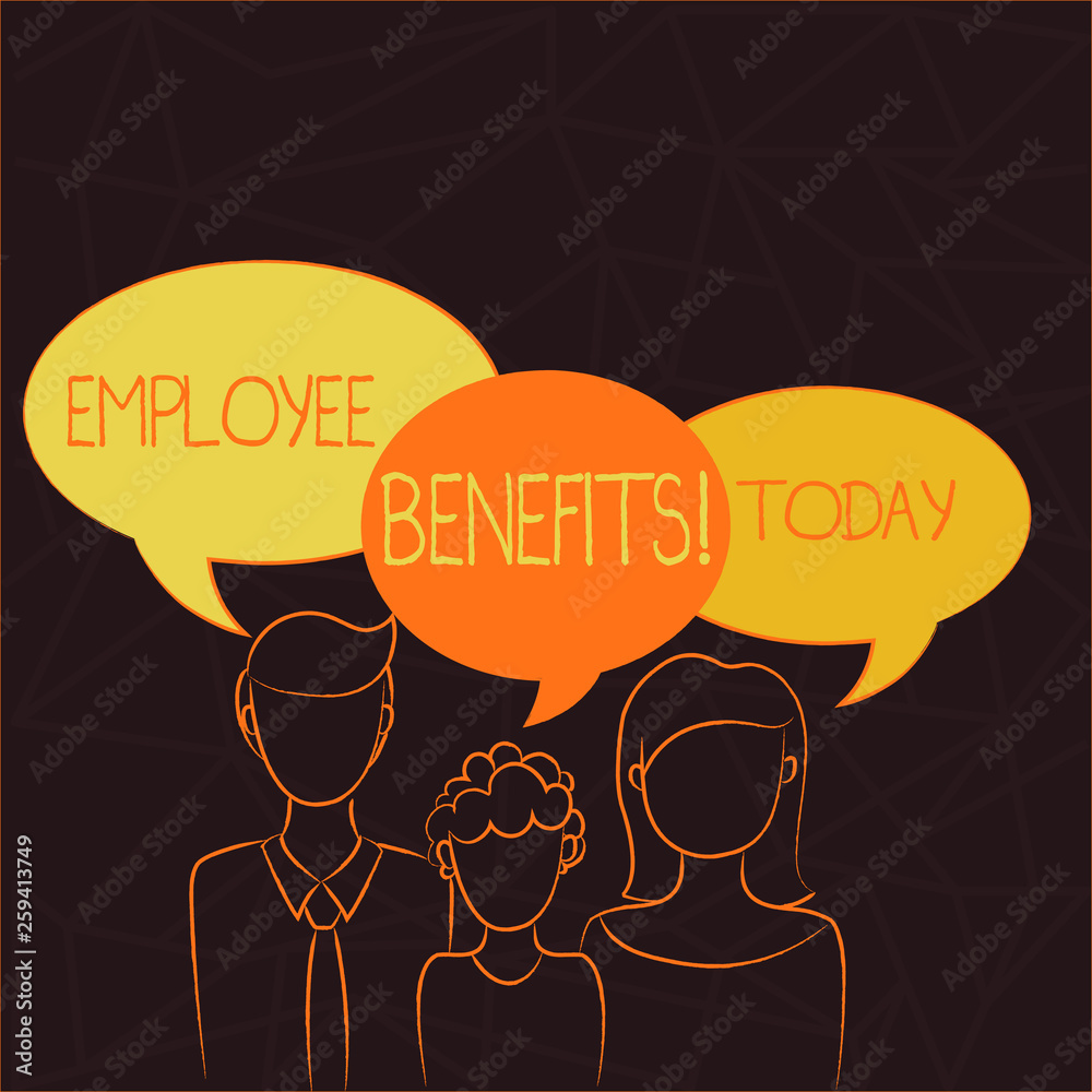 Handwriting text Employee Benefits. Conceptual photo indirect and non ...