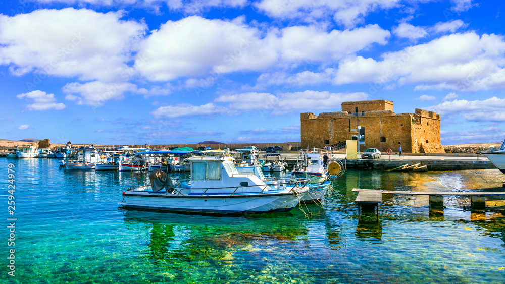 Cyprus landmarks - castle in Paphos town, popular tourist destination ...