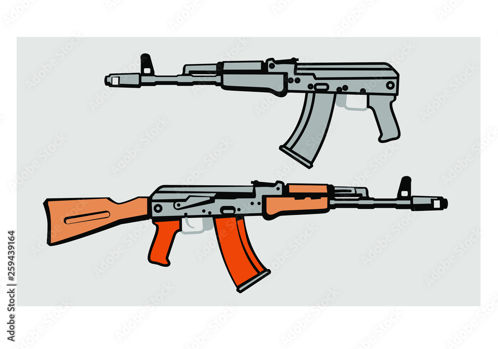 AK-74 soviet assault rifle. vector image for illustration Stock Vector ...